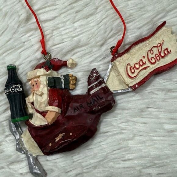 Coca Cola | Holiday | Vintage Cocacola Glittery Olde World Air Mail ...